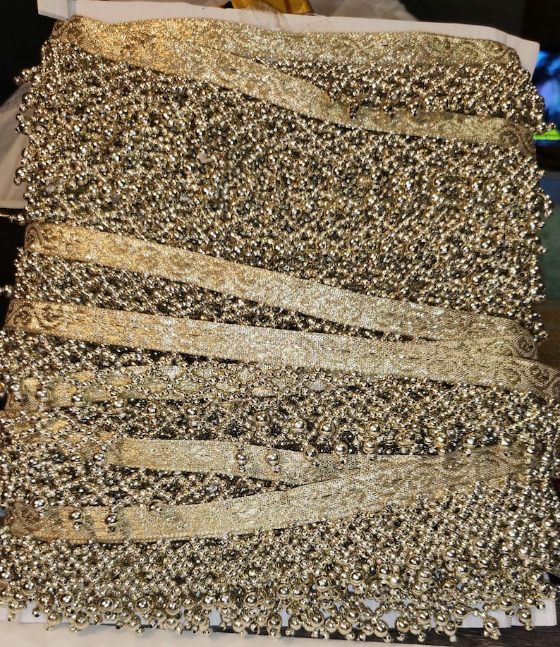 2.5" Gold Beaded Fringe With Gold Lace (sold by the Yard) - Etsy