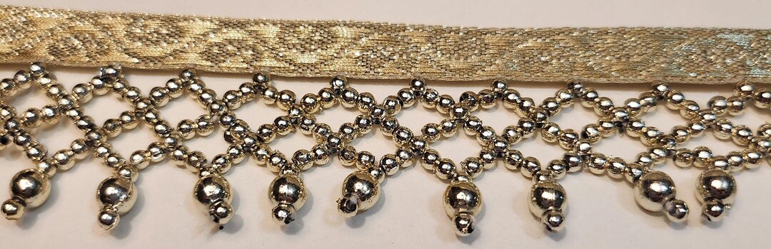 2.5" Gold Beaded Fringe With Gold Lace (sold by the Yard) - Etsy