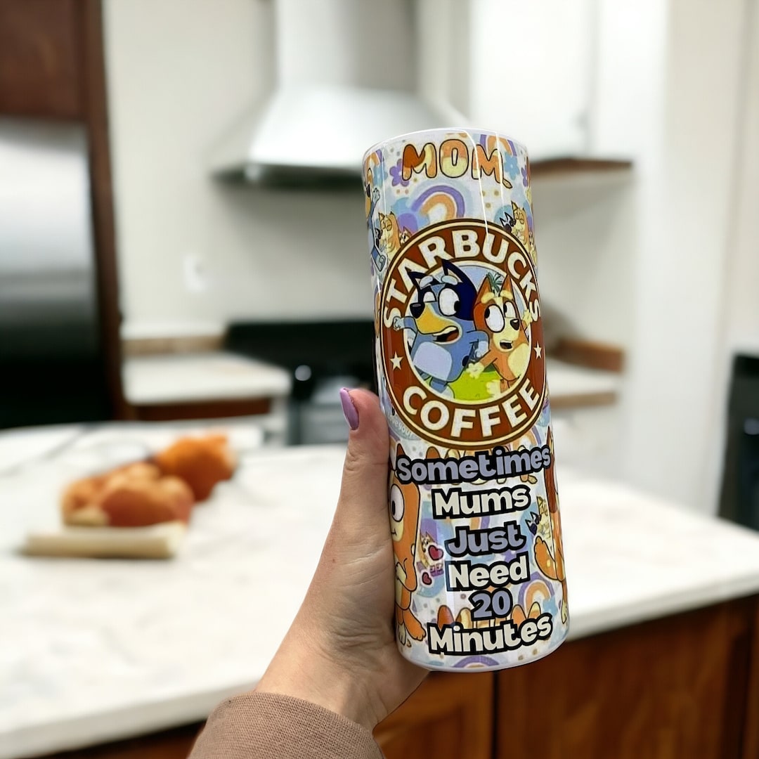 Bluey Mom 20oz Drinks Stainless Steel Tumbler Bottles Drinkware Lid ...