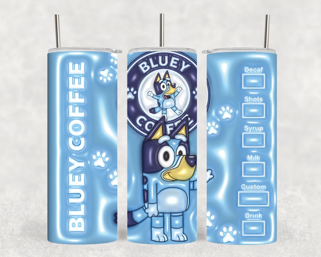 Kids Bluey Coffee Stainless Steel Tumbler. Blue Childrens Tv - Etsy
