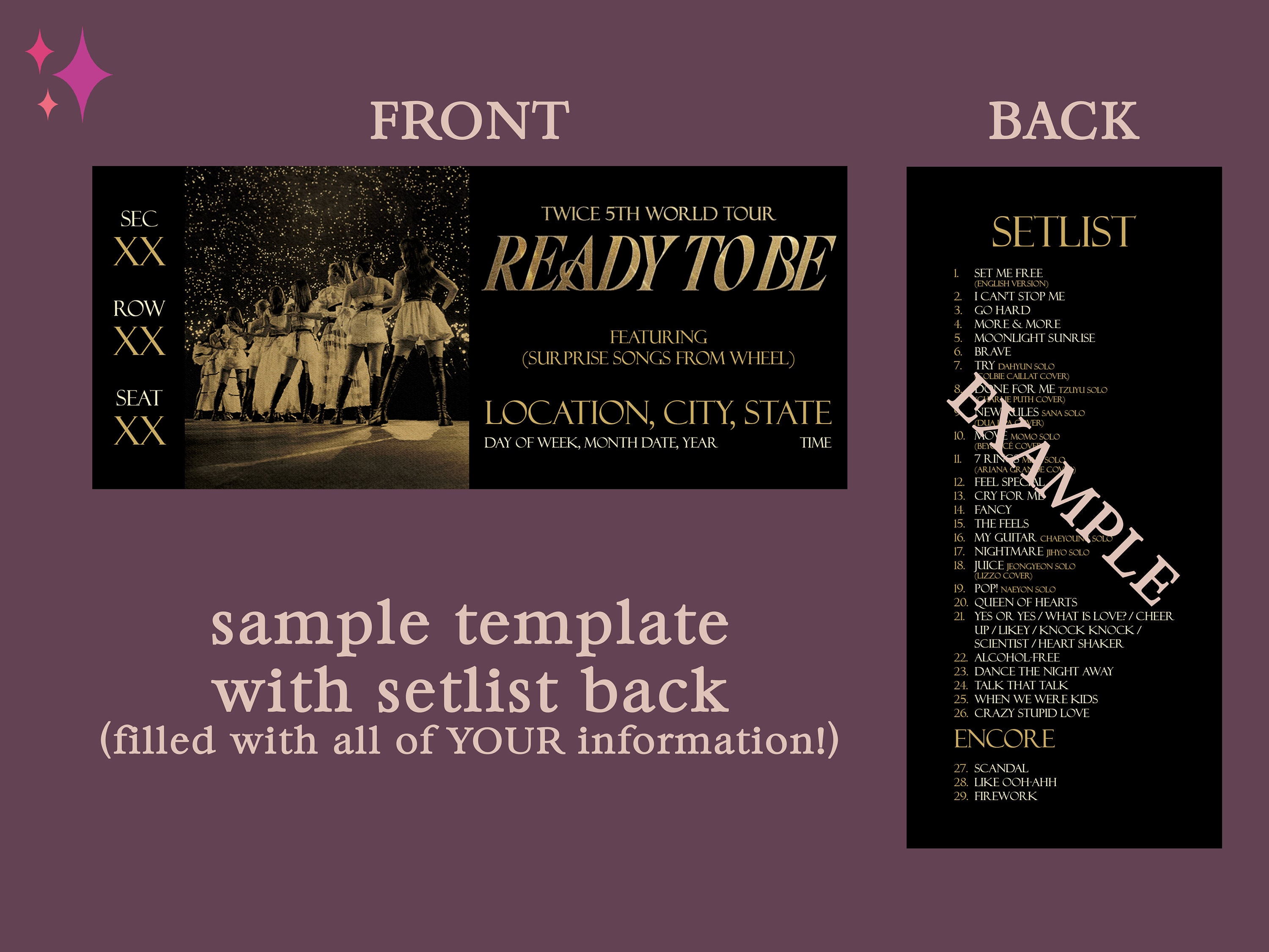 Physical Custom TWICE Ready to Be Tour Personalized Commemorative ...
