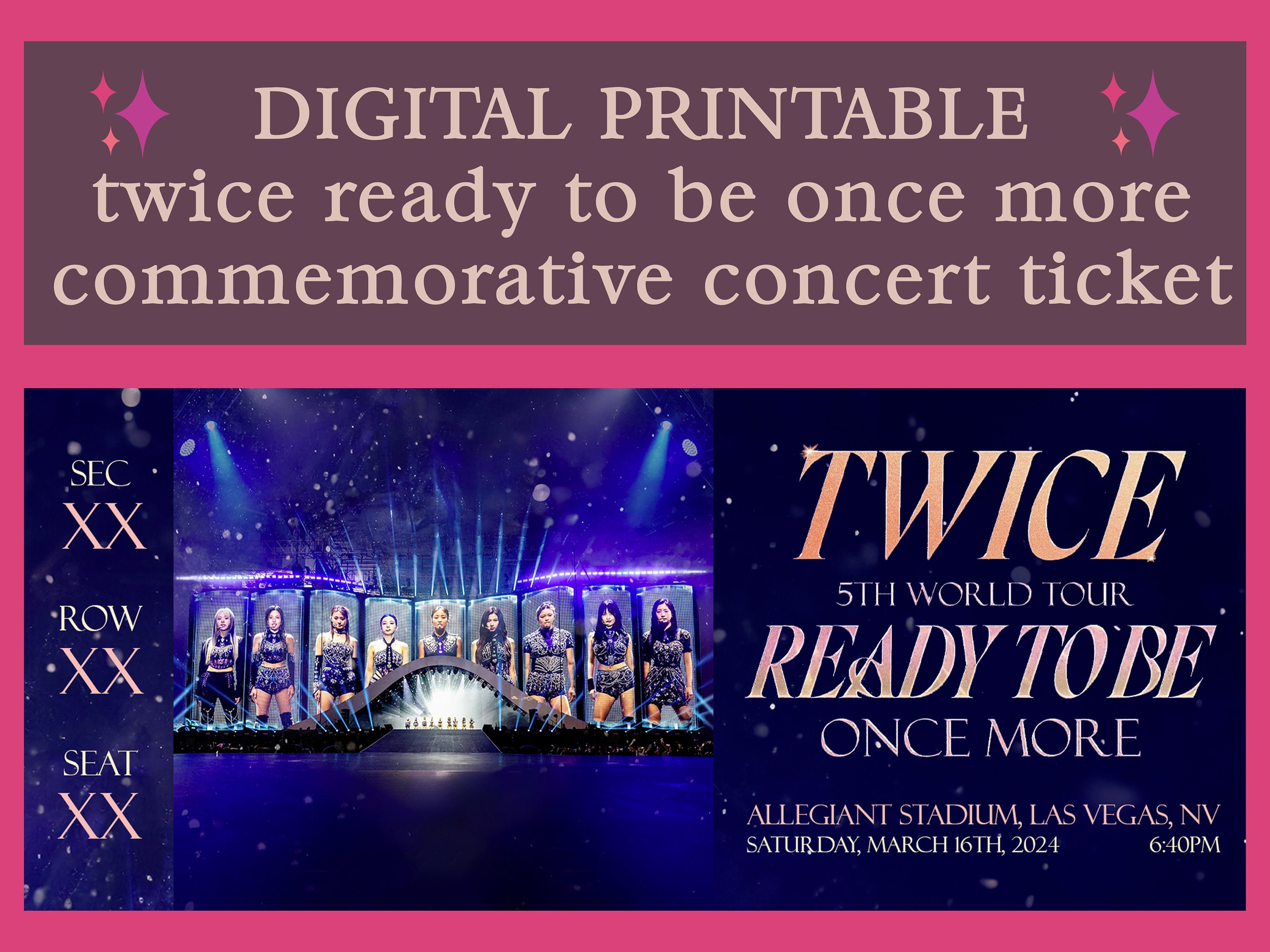 Digital Printable Custom TWICE Ready to Be Once More Tour in Las Vegas ...