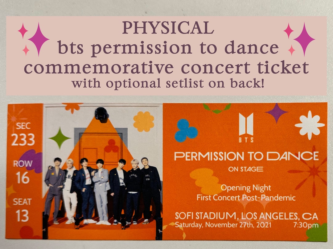Physical Custom BTS Permission to Dance Tour USA Personalized ...