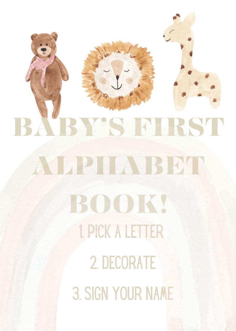 Baby’s First Animal Alphabet Book Template - Etsy