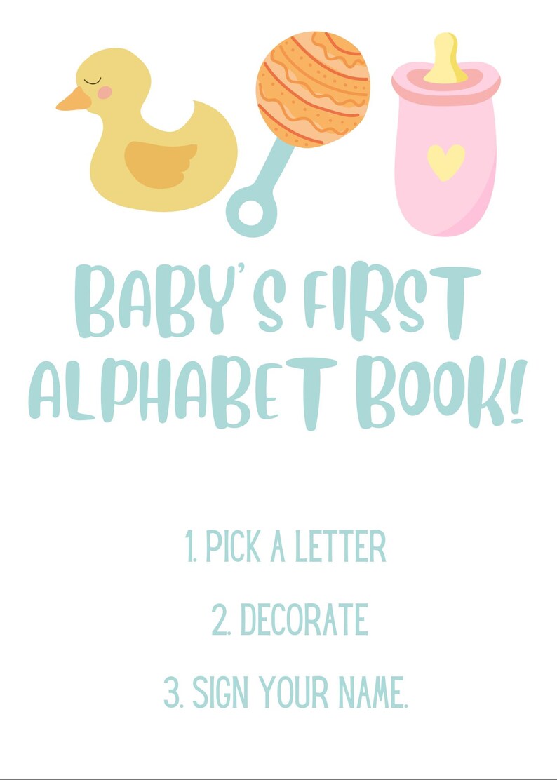 Baby’s First Alphabet Coloring Book Template - Etsy