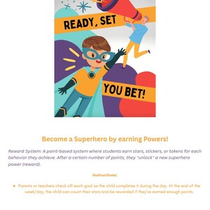 Behavior Chart Superhero Theme - Etsy