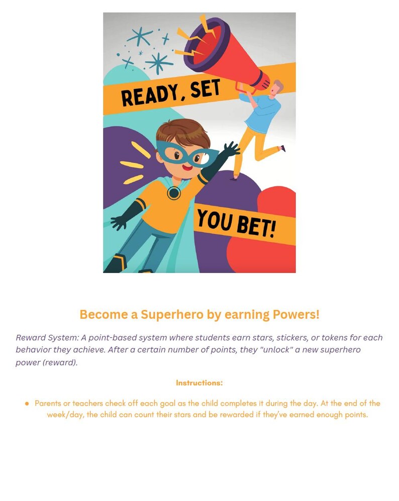 Behavior Chart Superhero Theme - Etsy