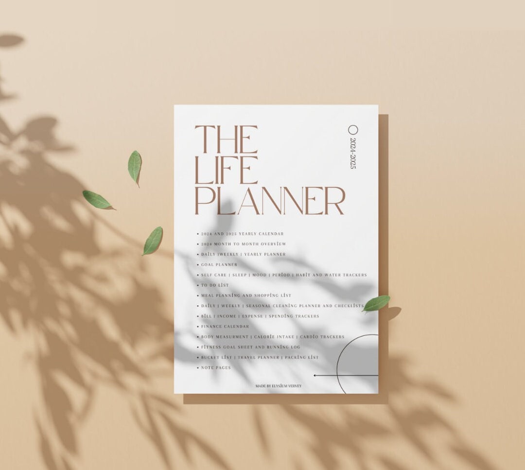 The Life Planner- Printable/ Digital Planner Includes Sleep, Mood ...