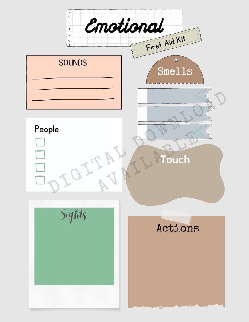 Emotional First Aid Kit Worksheet - Etsy