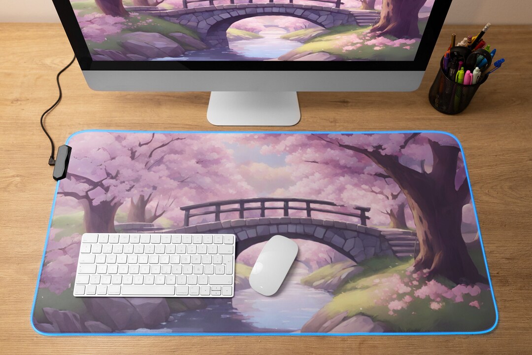 Cherryblossom Sakura Deskmat Animation Mouse Pad Lofi Mousepad ...