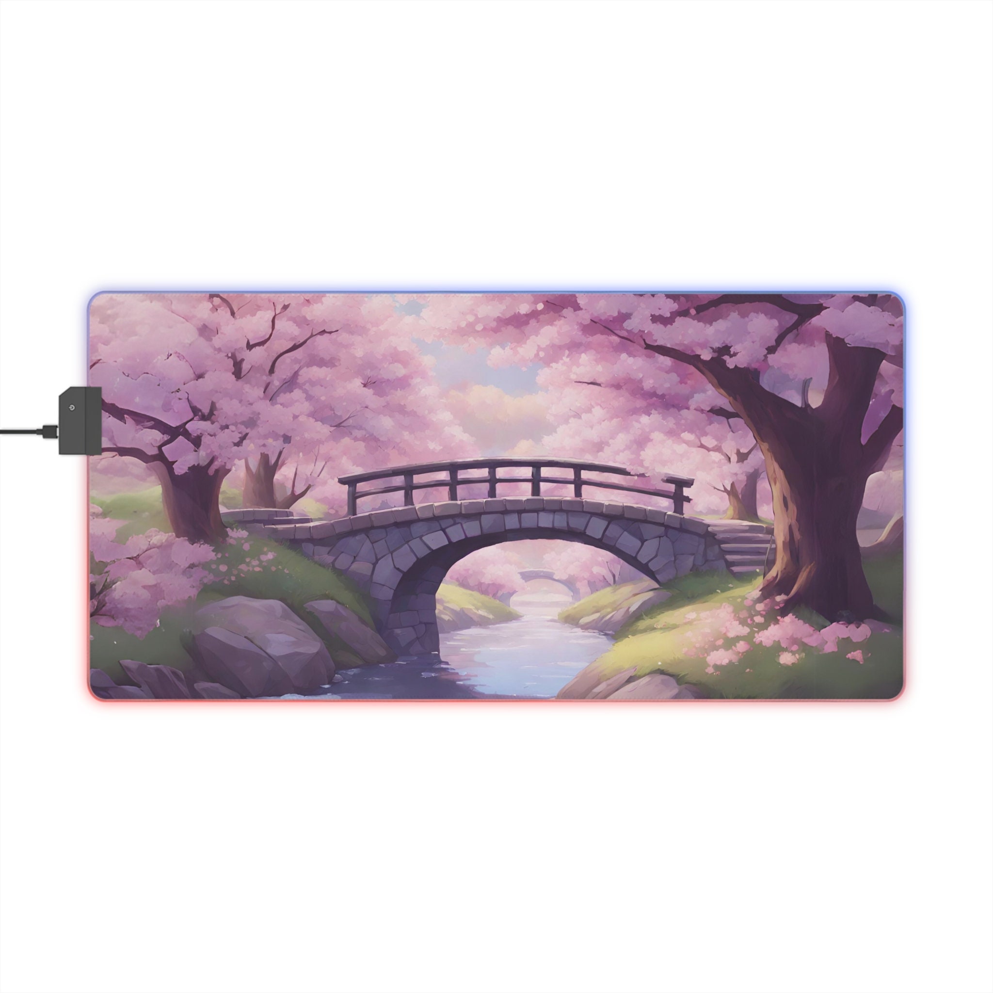 Cherry Blossom Deskmat Animation Mouse Pad Lofi Mousepad Gamergirl ...