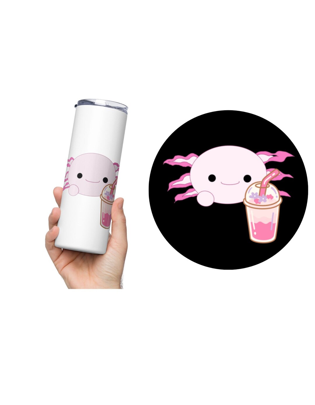 Axolotl Tumbler Axolotl Mug Cute Baby Axolotl With Boba Tea Gift for ...
