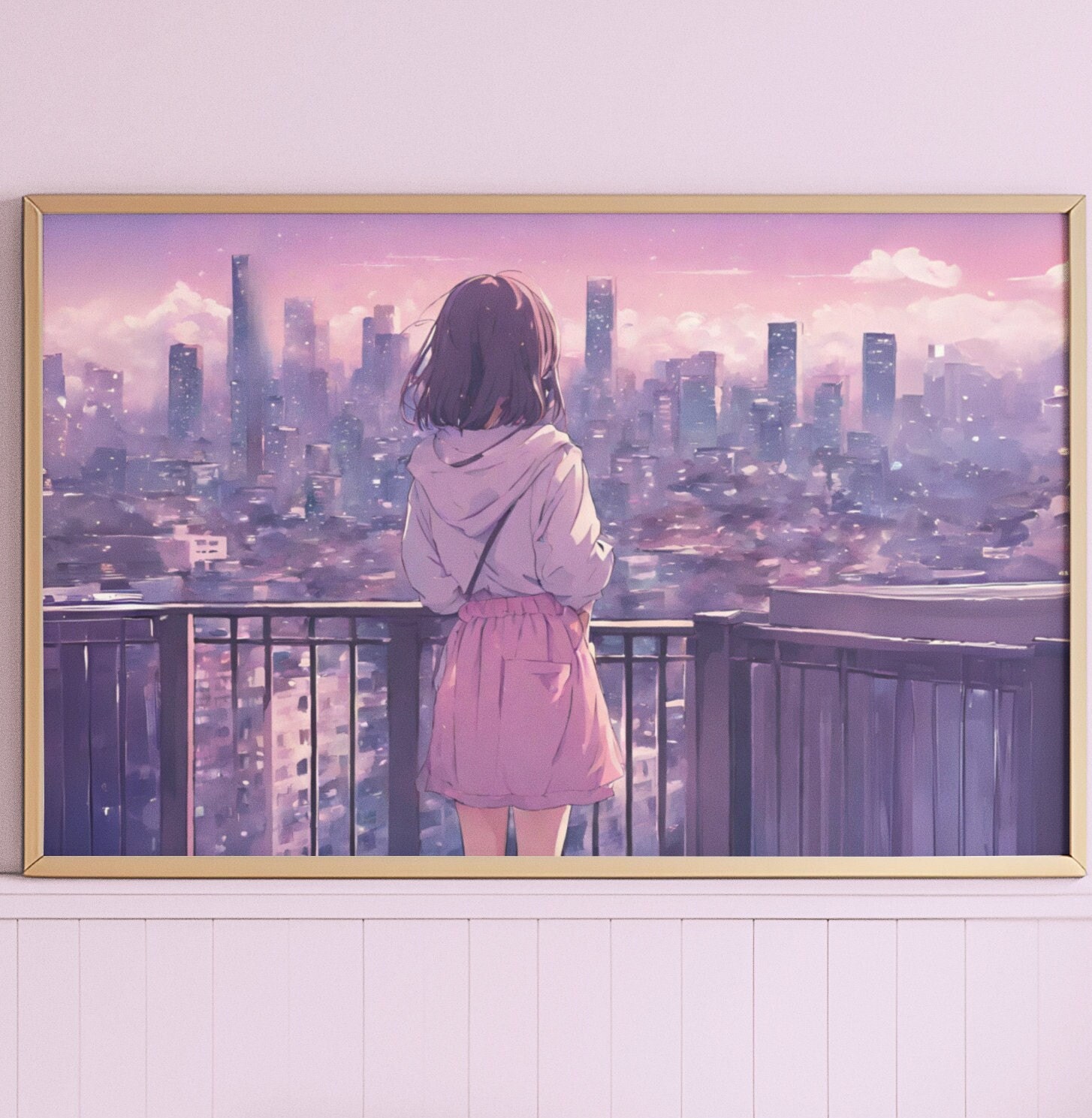 Lofi Anime Girl Wall Decor Pastel Wall Art Lofi Poster Lofi Art Decore ...
