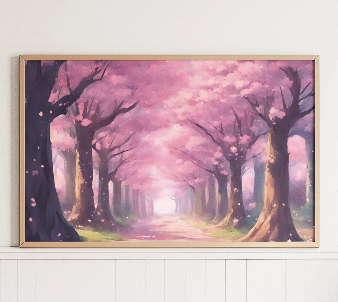 Cherry Blossom Tree Print Cherry Blossom Wall Decor Pastel Wall Art ...