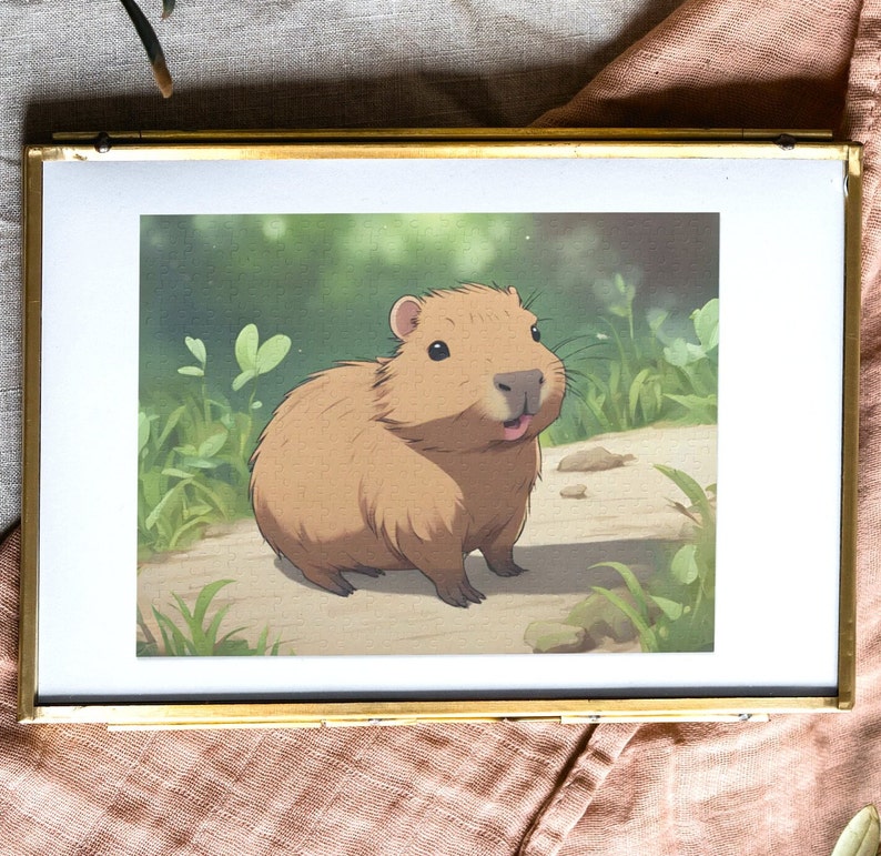 Cute Animal Puzzles Animated Capybara Jigsaw Puzzle Gift for Kids Boys ...