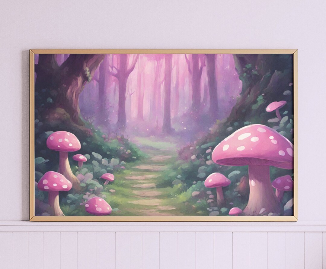 Mushroom Room Decor Poster Magic Forest Wall Decor Fungi Botanical Art ...