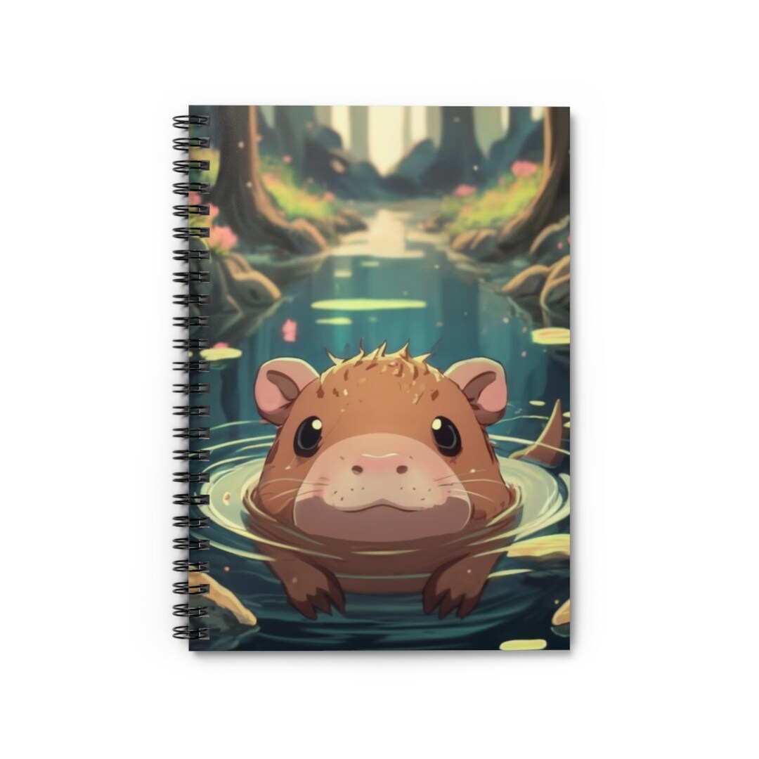 Animated Capybara Notebook Cute Animal Spiral Notebook Baby Capybaras ...