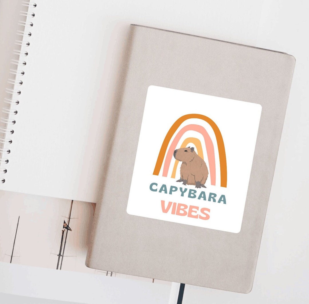 Capybara Sticker Capybaras Vibes Stickers Boho Rainbow Sticker Cute ...