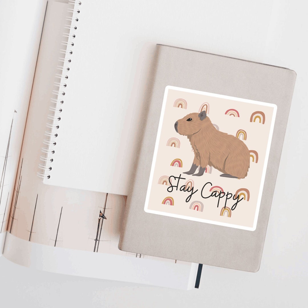 Capybara Sticker Capybaras Vibes Stickers Boho Rainbow Sticker Cute ...