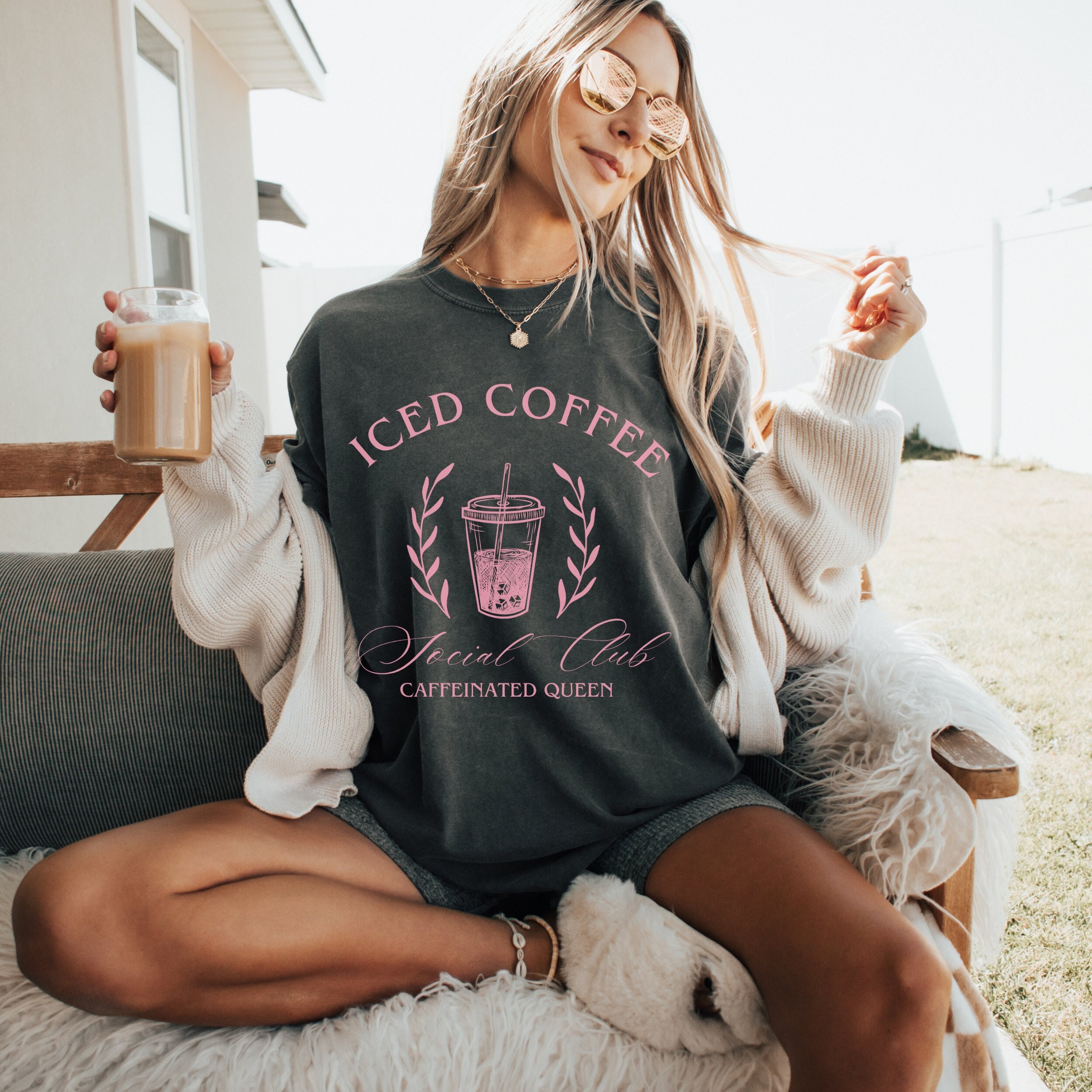 Iced Coffee Shirt Coquette Coffee Lover Shirt Social Club Tshirt ...