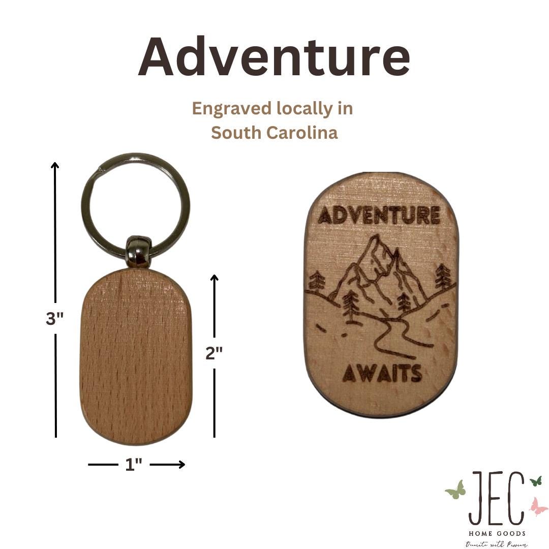 Laser Engraved Wood Keychain - Sentiment Collection - Etsy