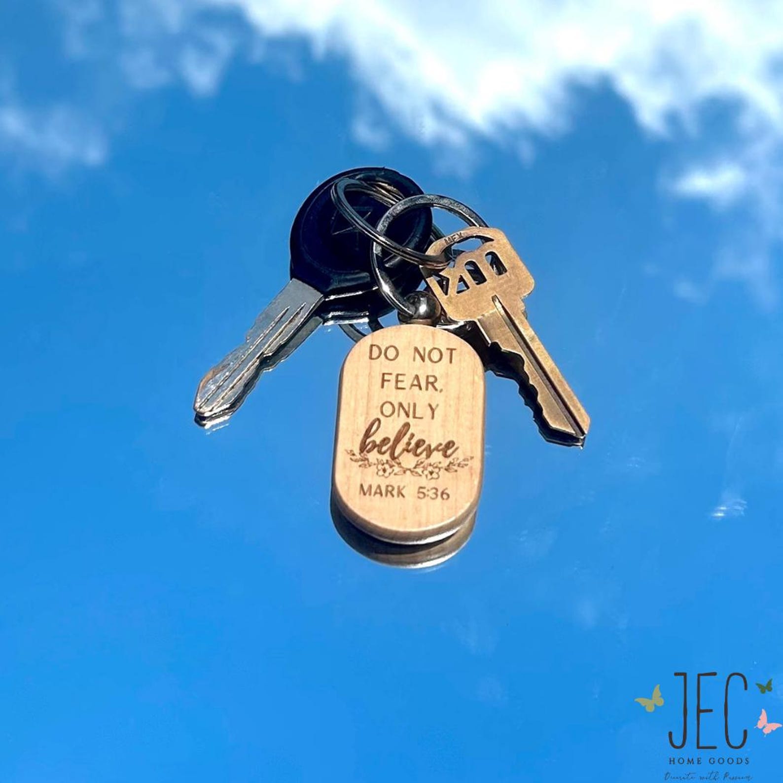 Laser Engraved Wood Keychain - Sentiment Collection - Etsy