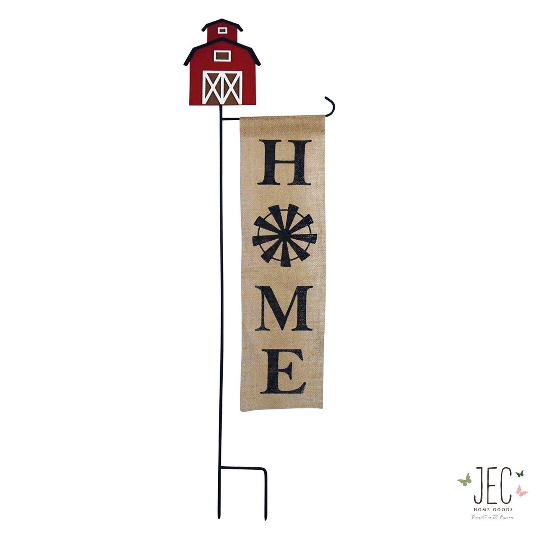 Barn Home Garden Flag Stand With Banner - Etsy