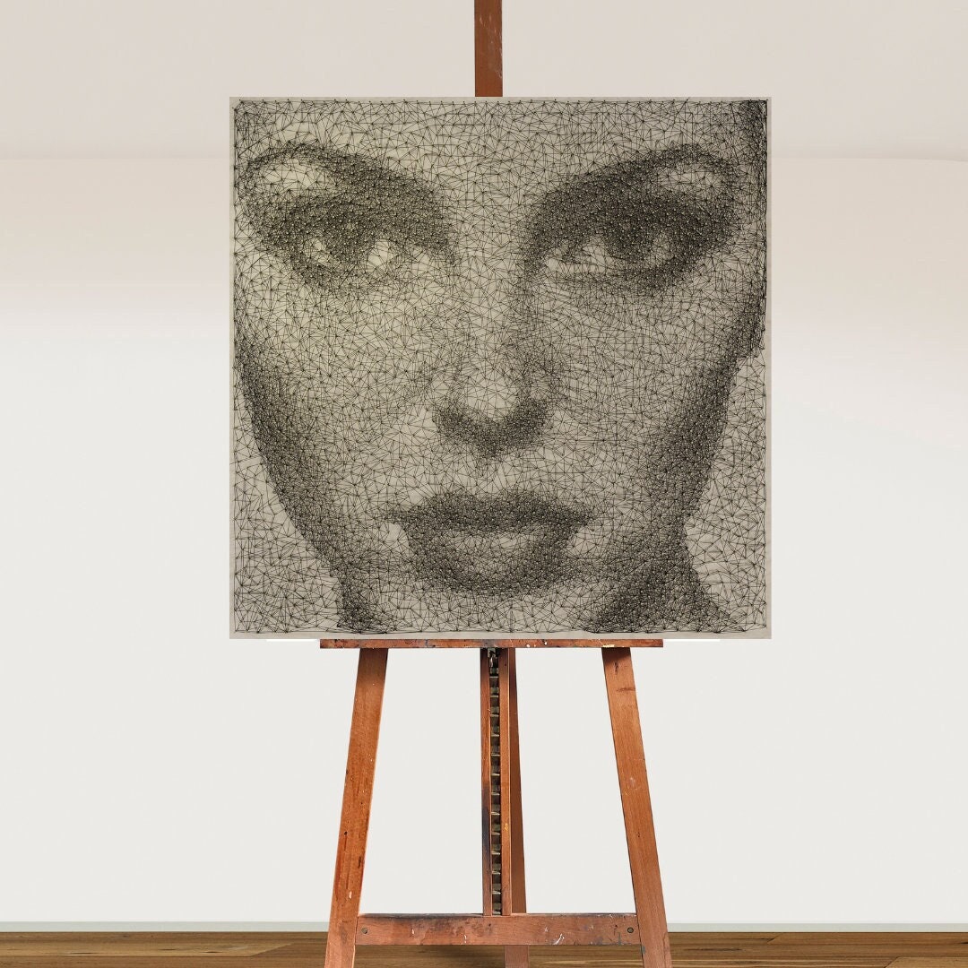 String Art, Woman Portrait, Art, Wall Decor, Decoration, Gift ...