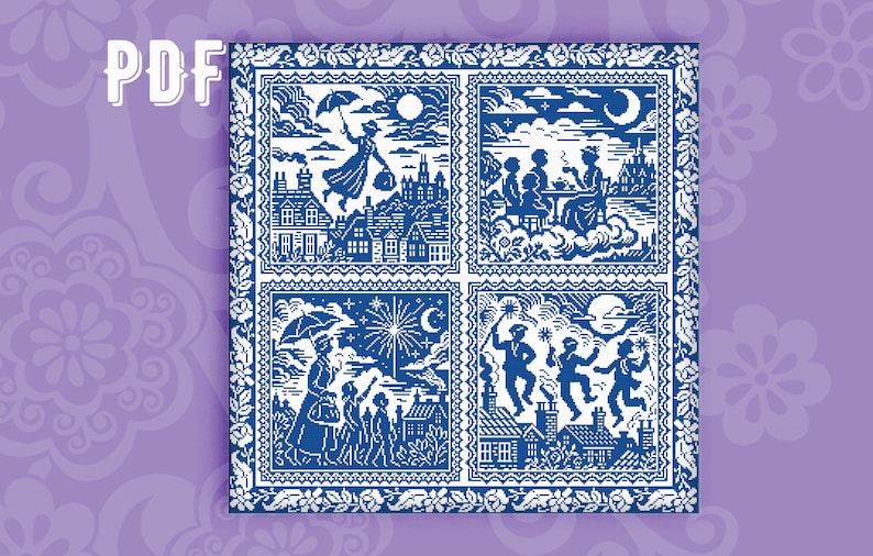 Mary Poppins Cross Stitch Pattern: England Big Ben Sampler (PDF Pattern ...