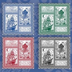 Little Mermaid Sampler Cross Stitch Pattern: Modern Quote Embroidery ...