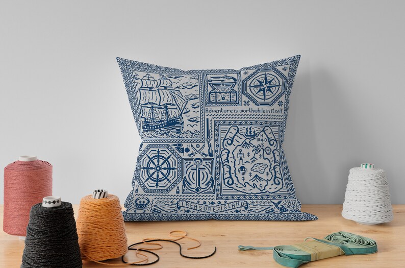 Treasure Island Pirate Sampler Cross Stitch Pattern (PDF) - Etsy