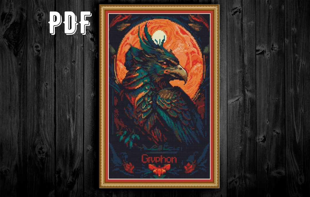 Gryphon Cross Stitch Pattern: Gothic Fantasy Art (digital Download) - Etsy
