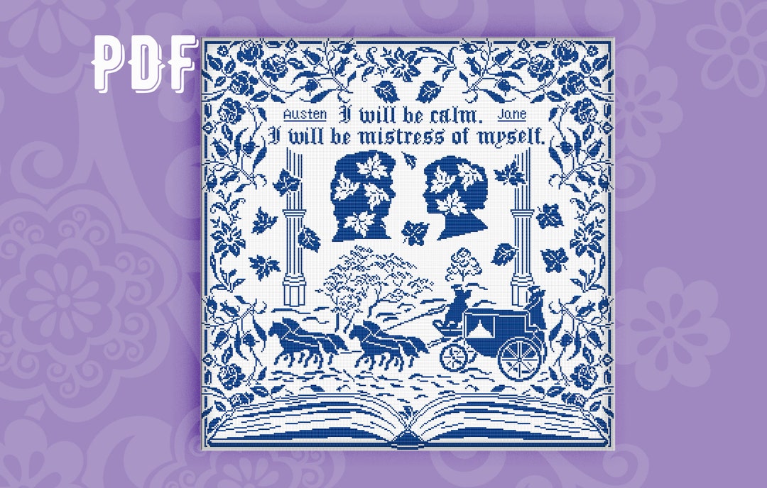 Sampler Jane Austen Pattern Cross Stitch Sampler Sense and Sensibility ...