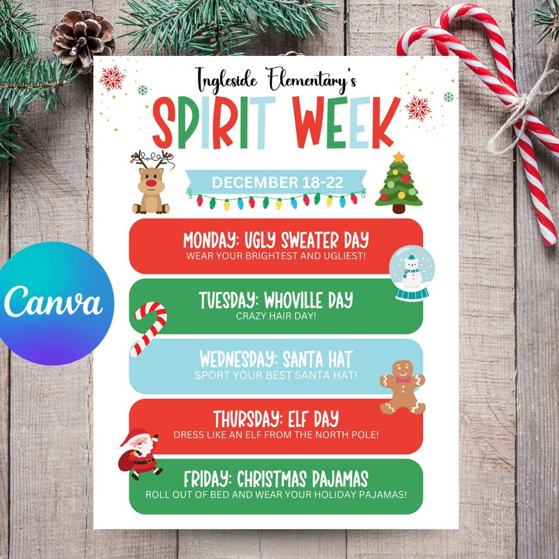 Spirit Week Template - Etsy