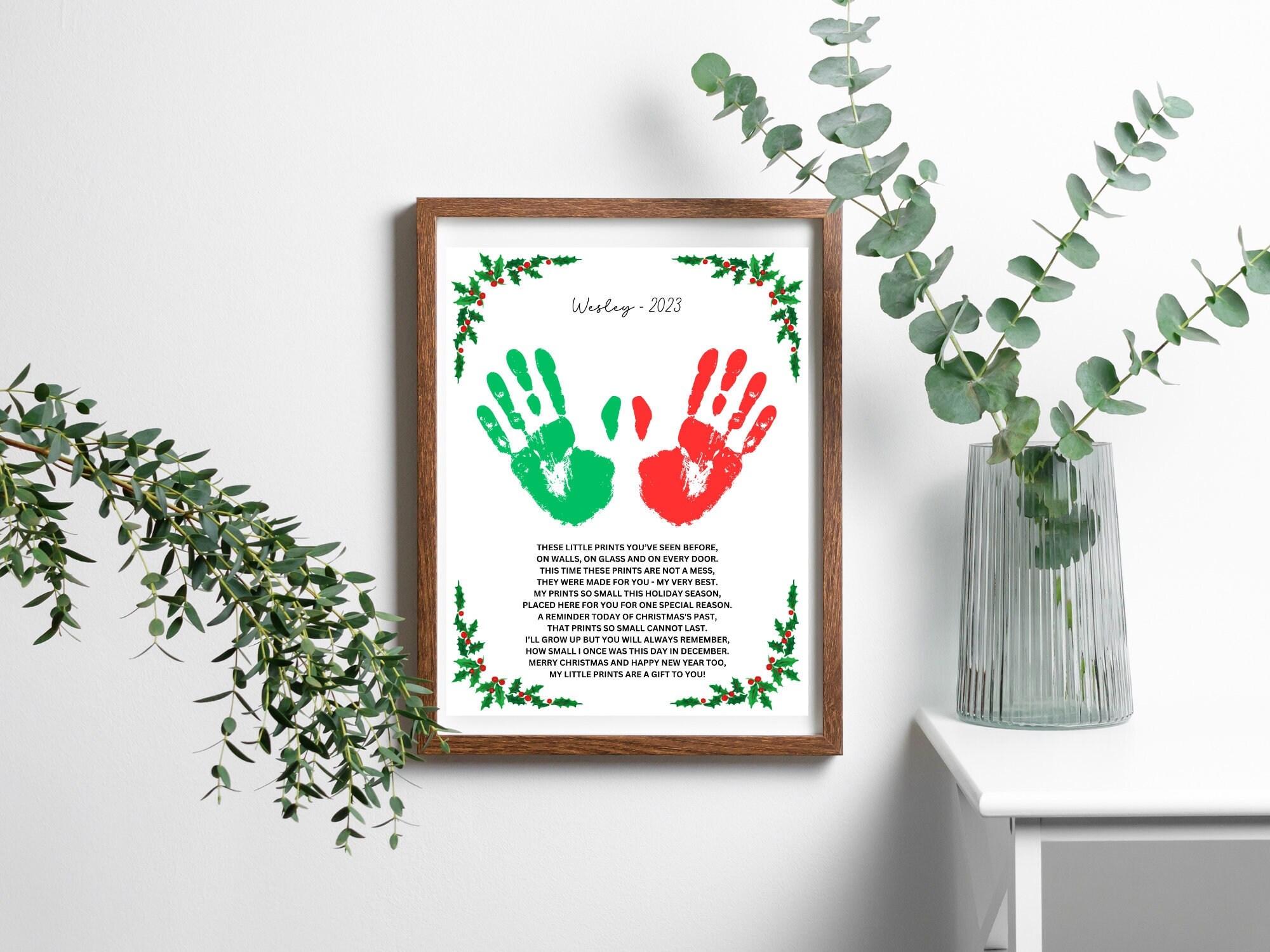 Christmas Handprint Poem, Christmas Art Craft, Baby Kids Toddler Hands ...