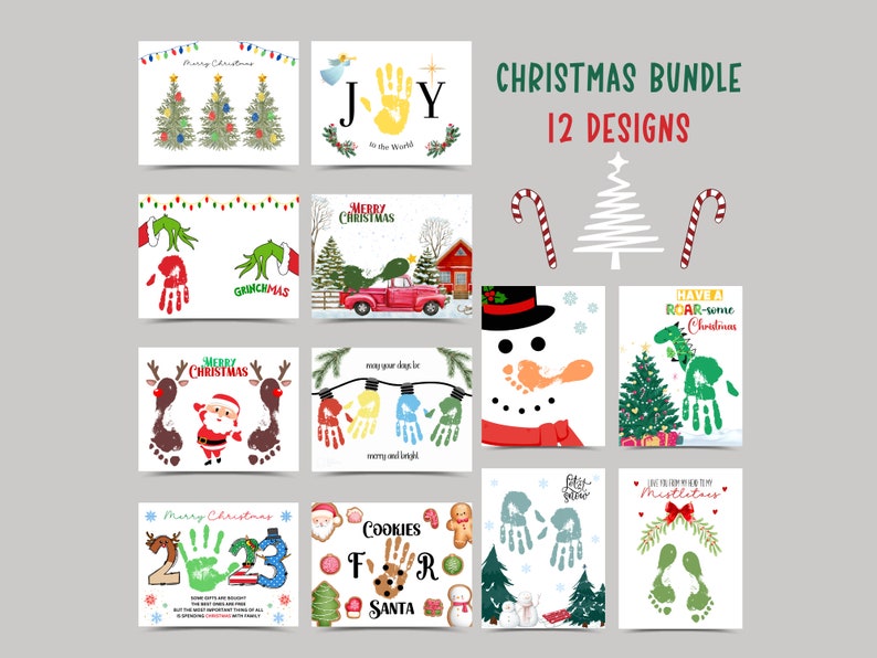 Christmas Handprint Footprint Fingerprint Art Craft, Christmas ...