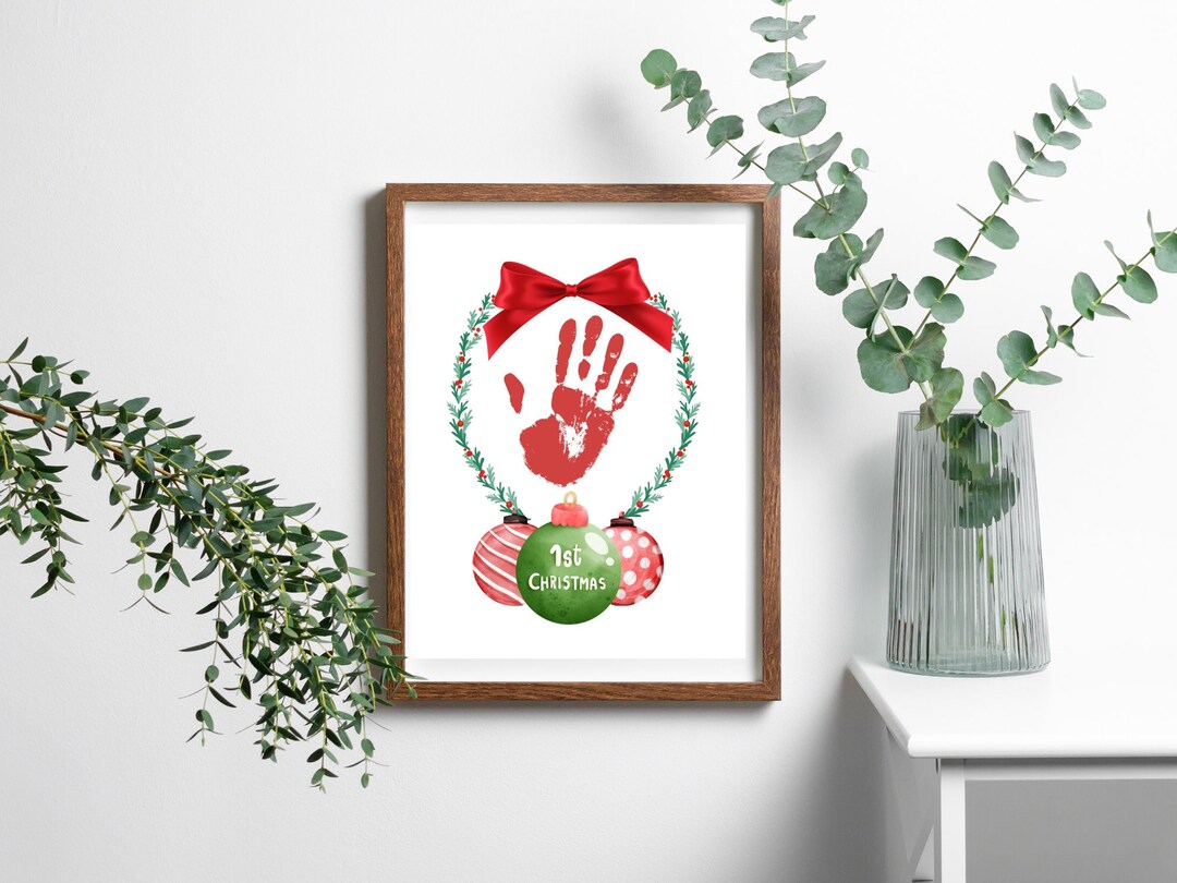 My First Christmas Handprint Art Craft, Baby's 1st Christmas Craft ...