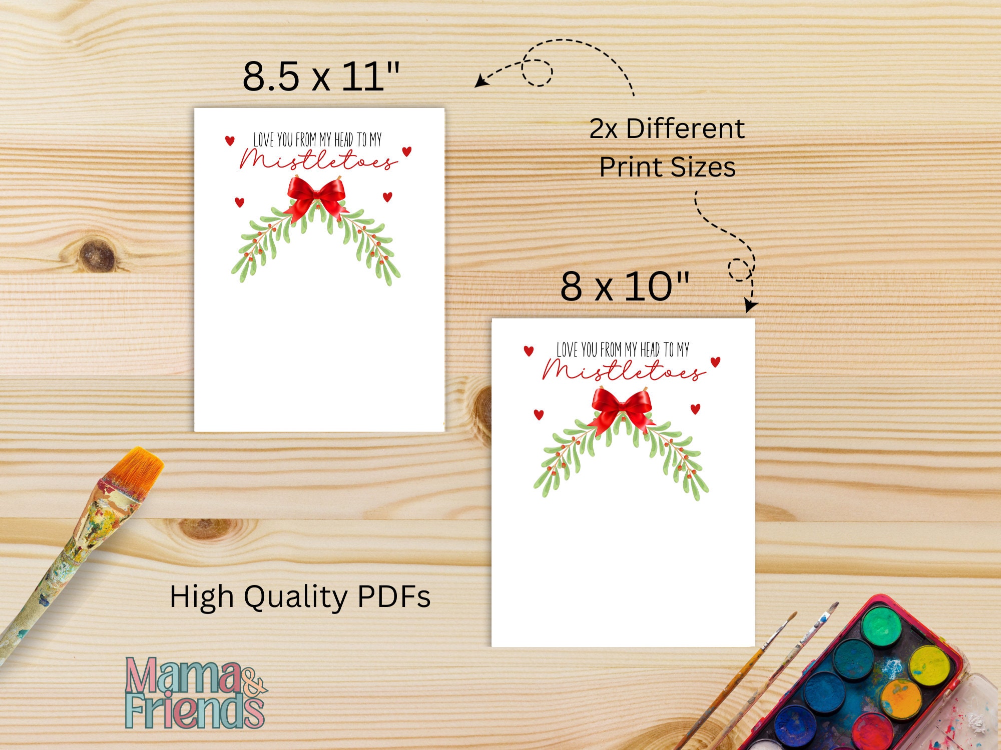 Mistletoe Christmas Footprint Art Craft, Holiday Craft, Preschool ...