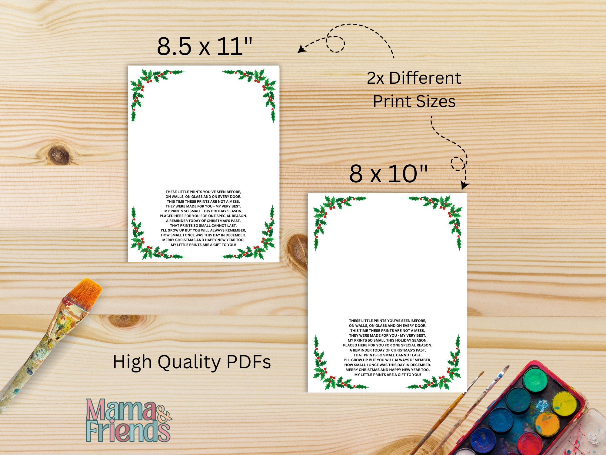 Christmas Handprint Poem, Christmas Art Craft, Baby Kids Toddler Hands ...