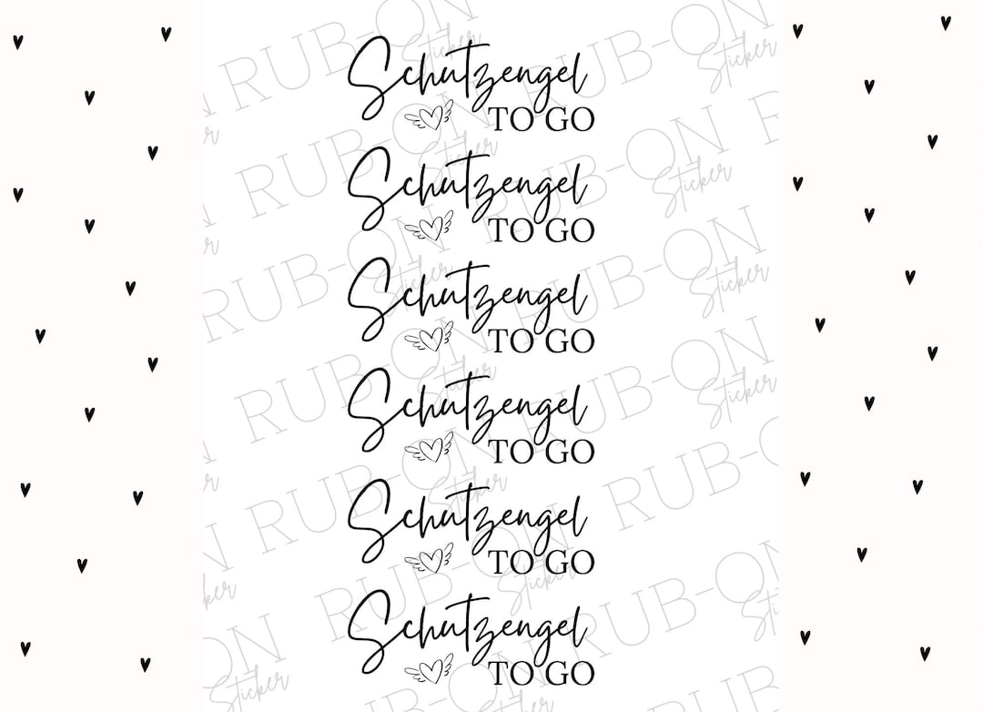 Rub-on Sticker Borderless "guardian Angel to Go" Glossy and Slightly ...