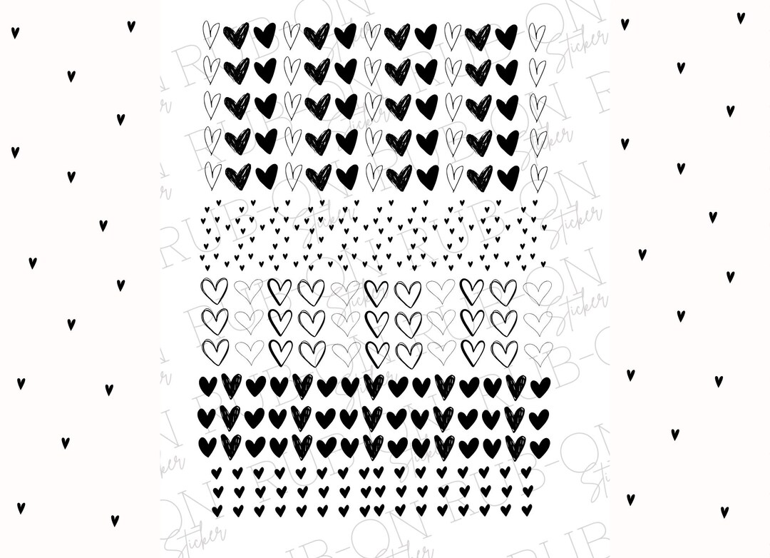 Rub-on Sticker Borderless "heart" Glossy and Slightly Raised A6 - Etsy