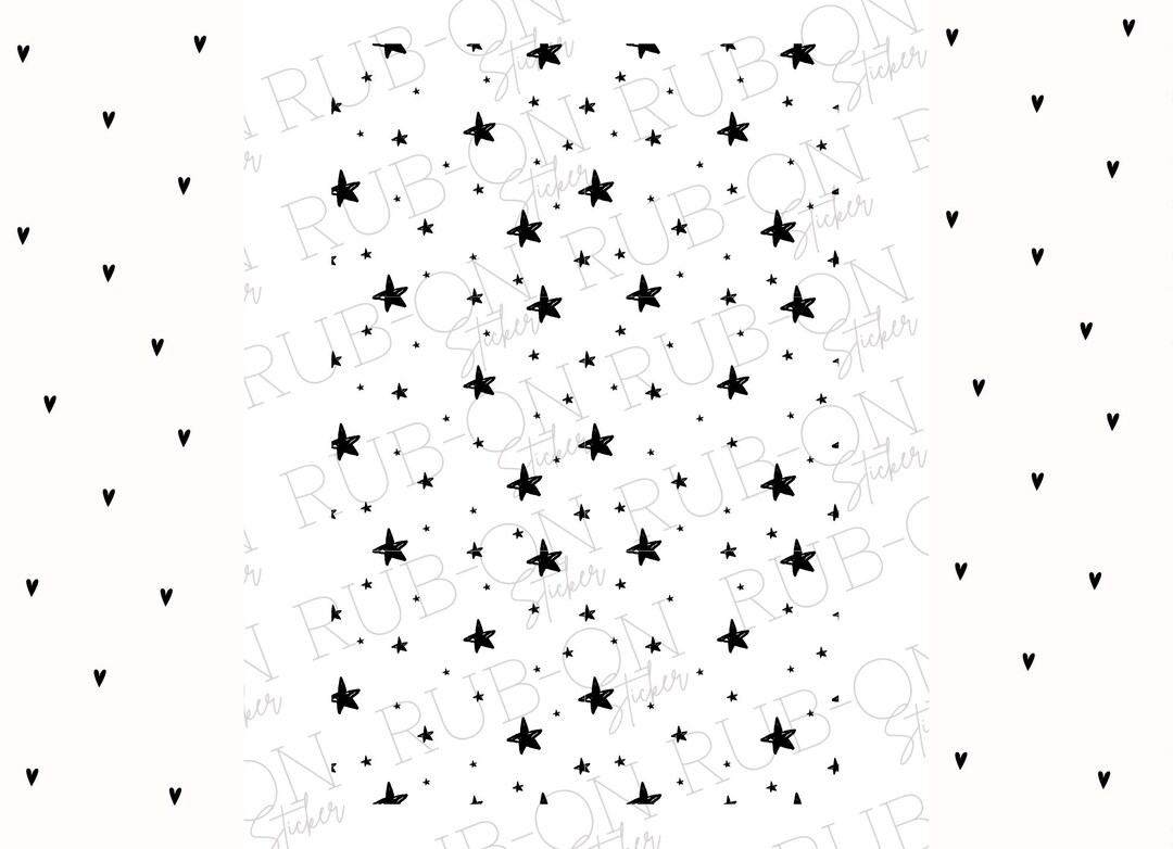 Rub-on Sticker Borderless "stars" Glossy and Slightly Raised A6 - Etsy