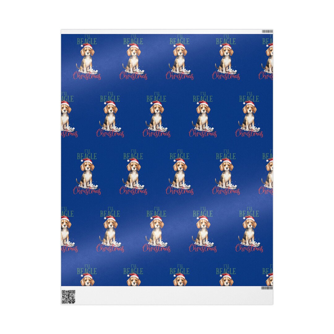 Classic Wrapping Paper Beagle Holiday Gift Wrap Elegant Christmas Gift ...