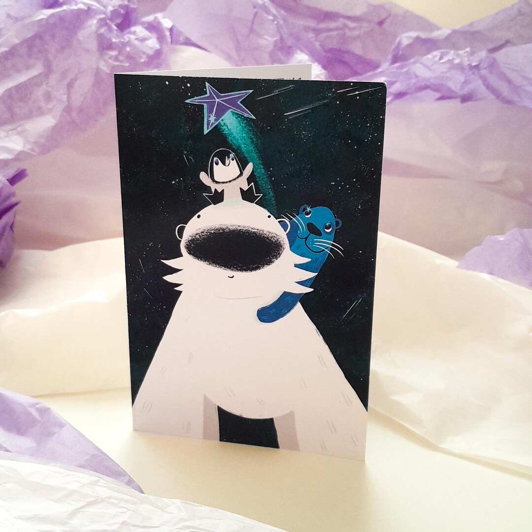 Winter Trio Star Gaze Card christmas - Etsy