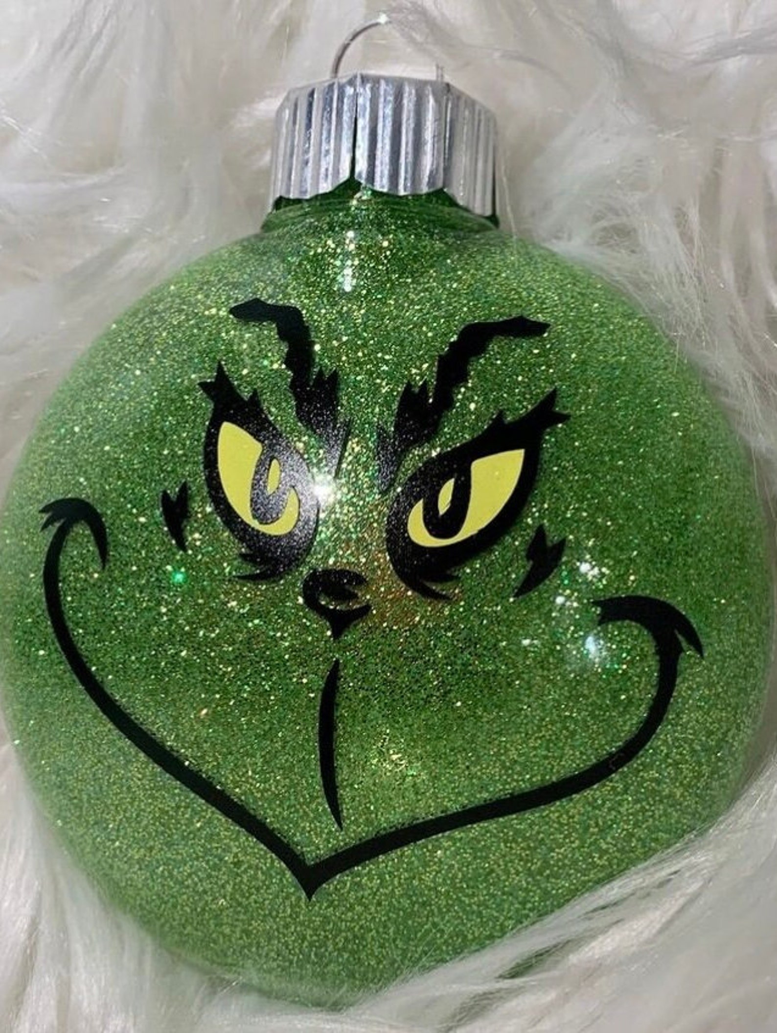 Grinch Face Ornament - Etsy