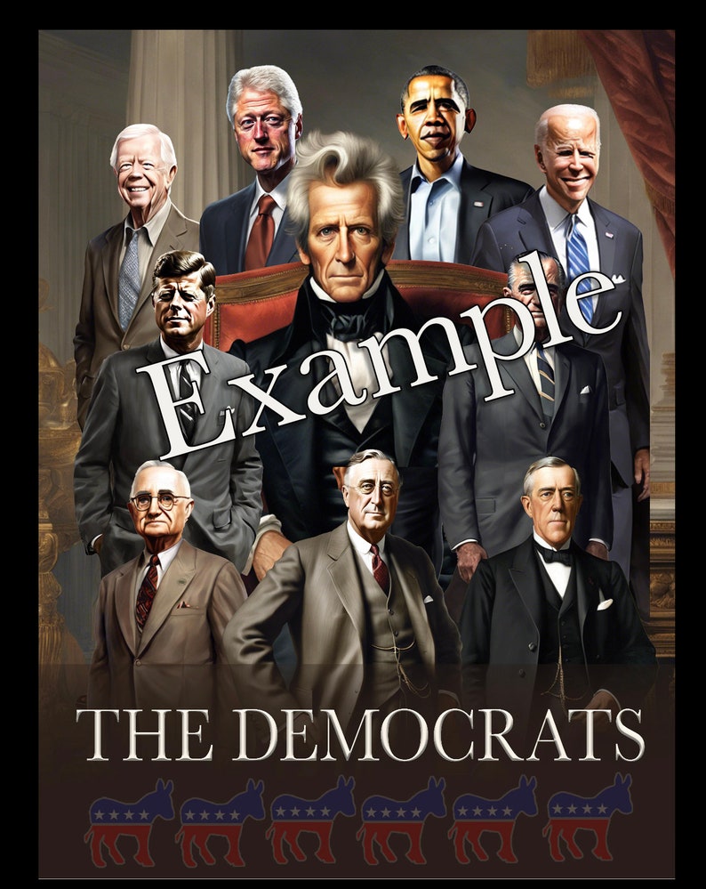 U.S. Presidents Printable Posters, Republicans and Democrat Groupings ...