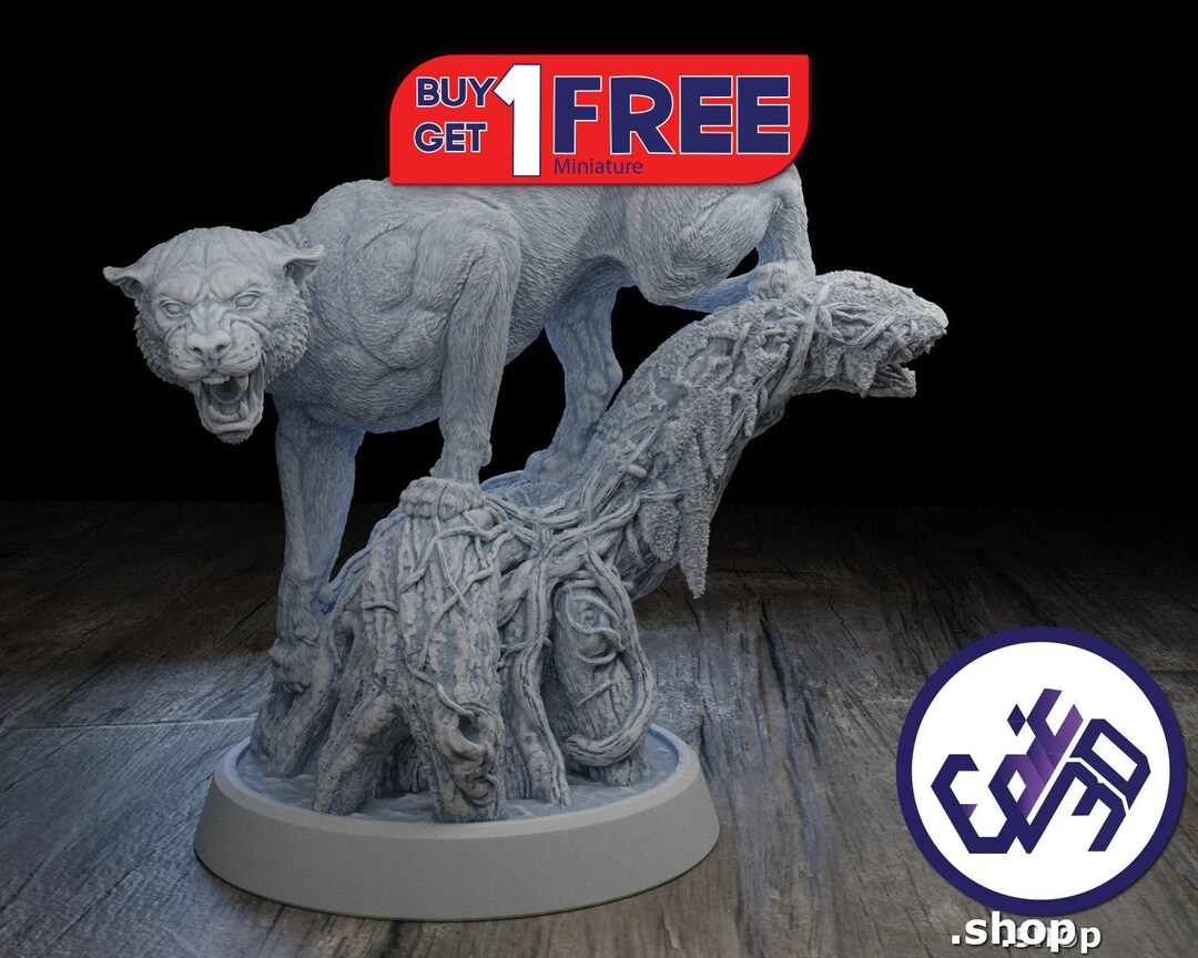 Jaguar Enemy Premium Dnd Miniature Mini Figure Figurine Statue Resin 3D ...