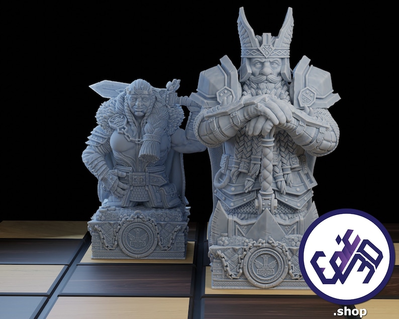 Dwarven Chess Set Resin 3D Printed 16 Parts - Etsy Australia