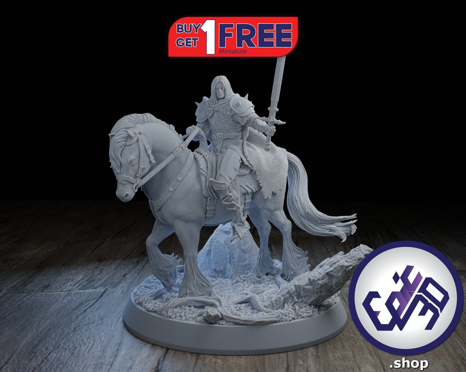 Knight Rise of Necromancer Dnd Miniature Mini Figure Figurine Statue ...