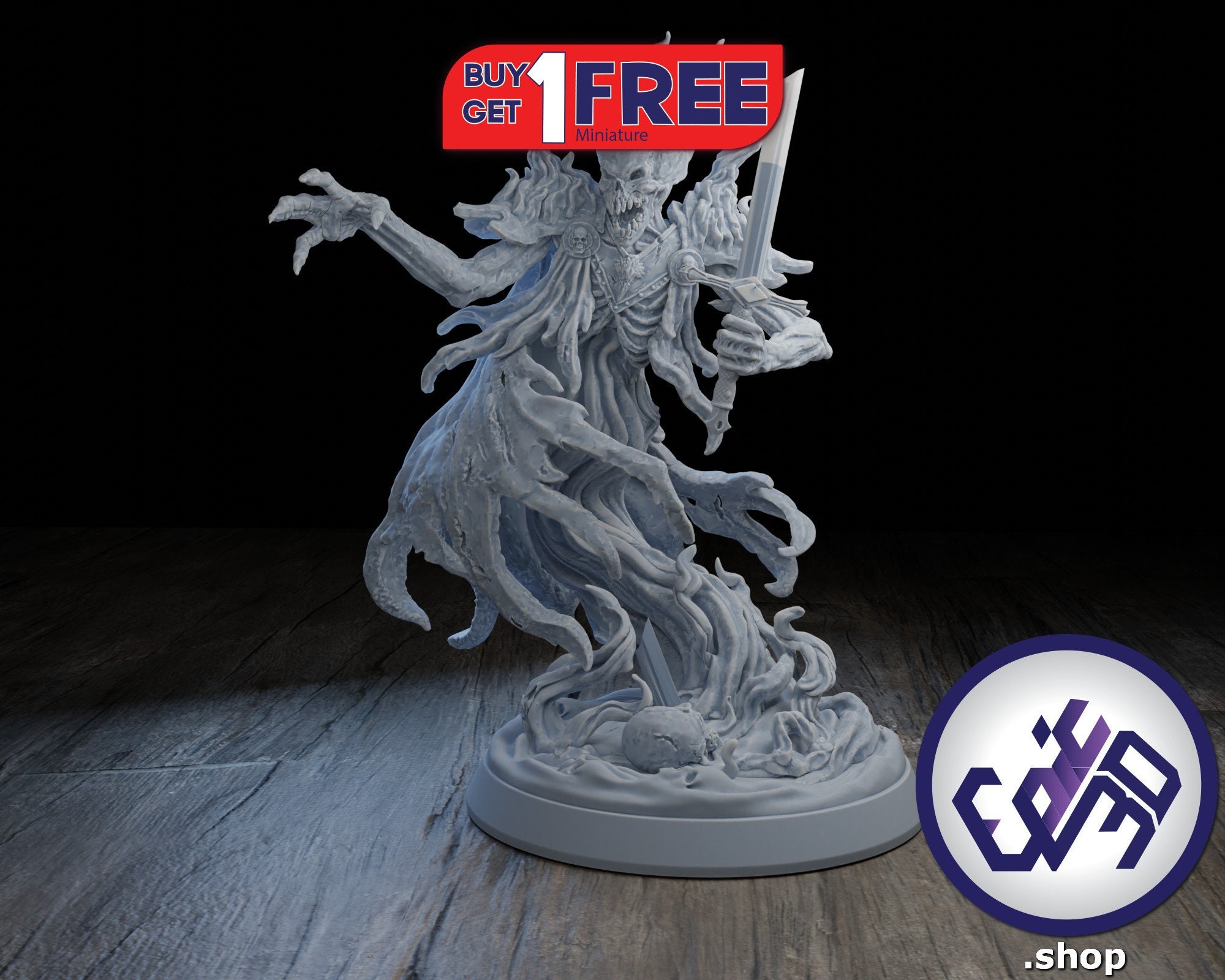 Ghost Rise of Necromancer Dnd Miniature Mini Figure Figurine Statue ...